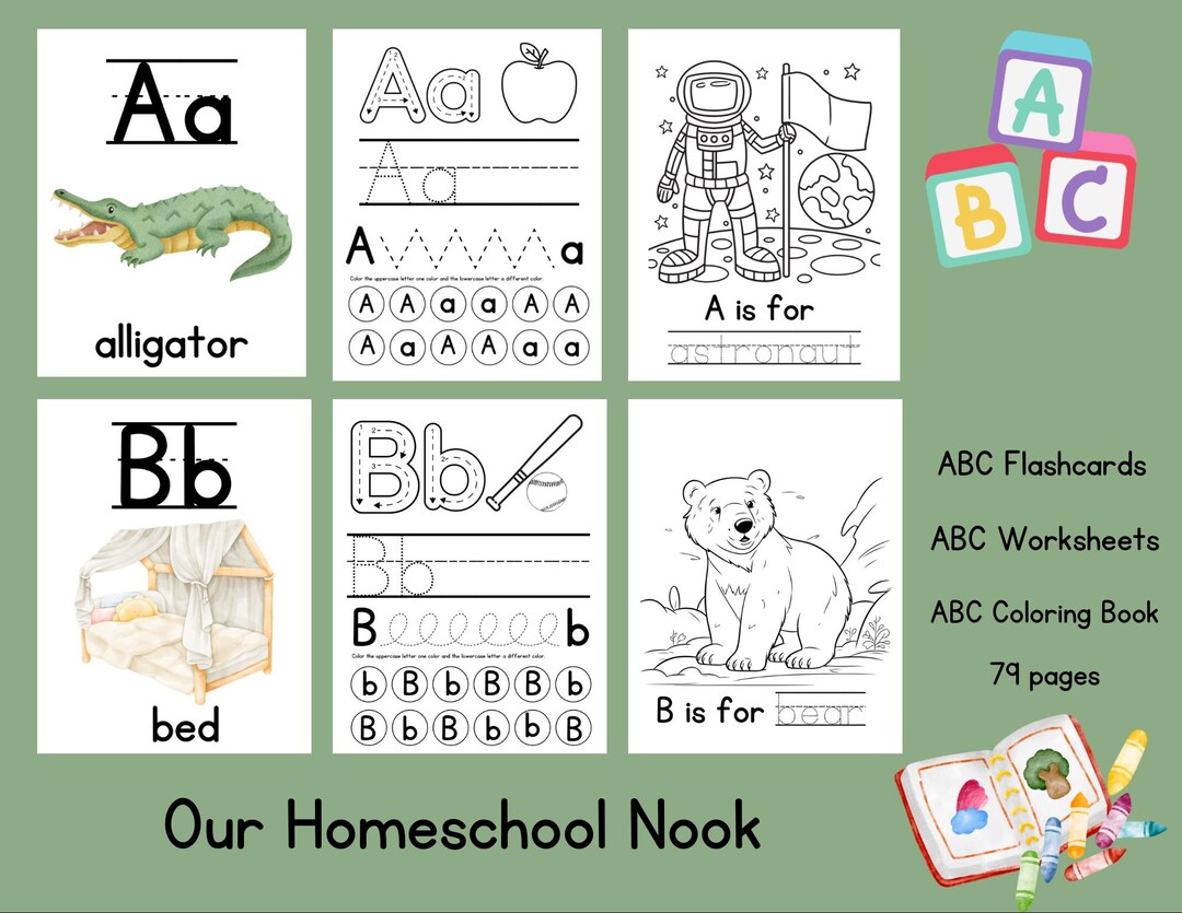 Alphabet Flashcards | Tracing Pages | Color by Letter |alphabet Color ...