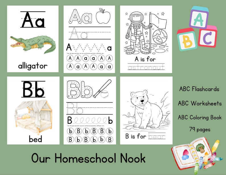 Alphabet Flashcards | Tracing Pages | Color by Letter |alphabet Color ...