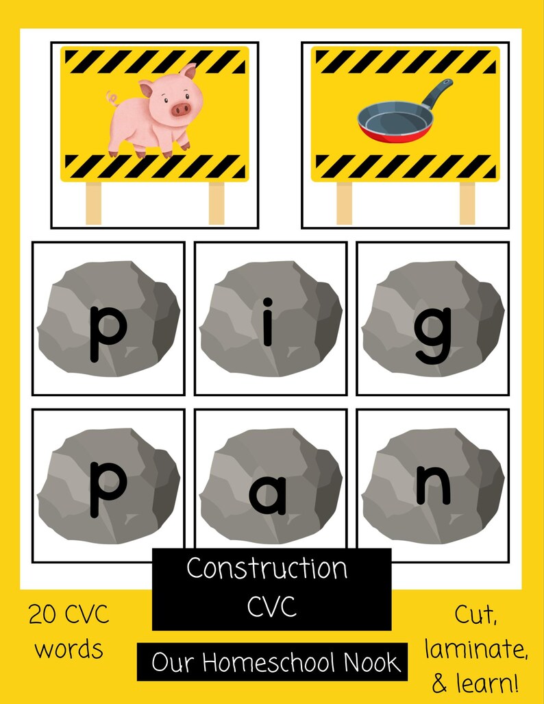 Construction CVC | Word Building | Kindergarten| Letter Sounds ...