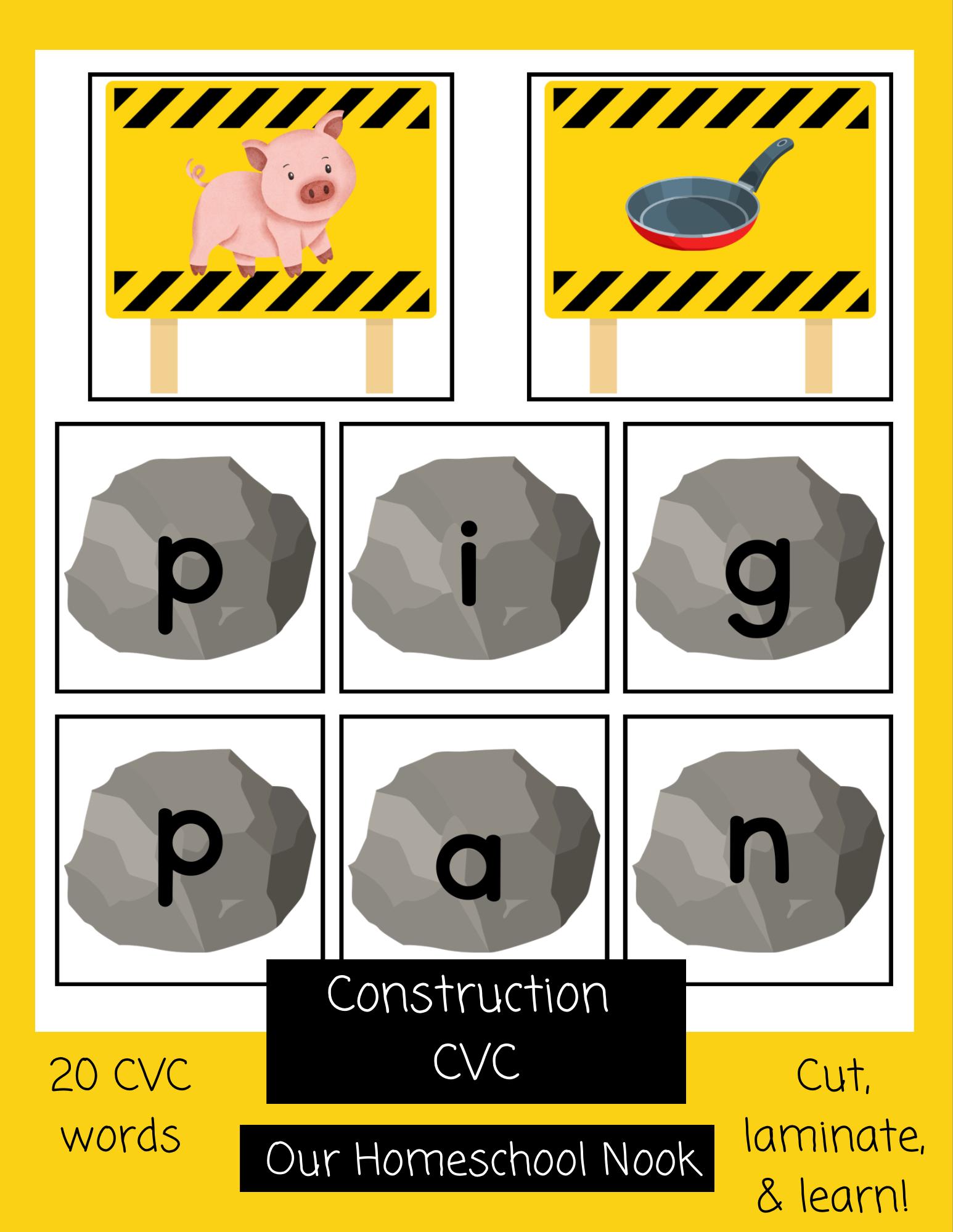 Construction CVC | Word Building | Kindergarten| Letter Sounds ...