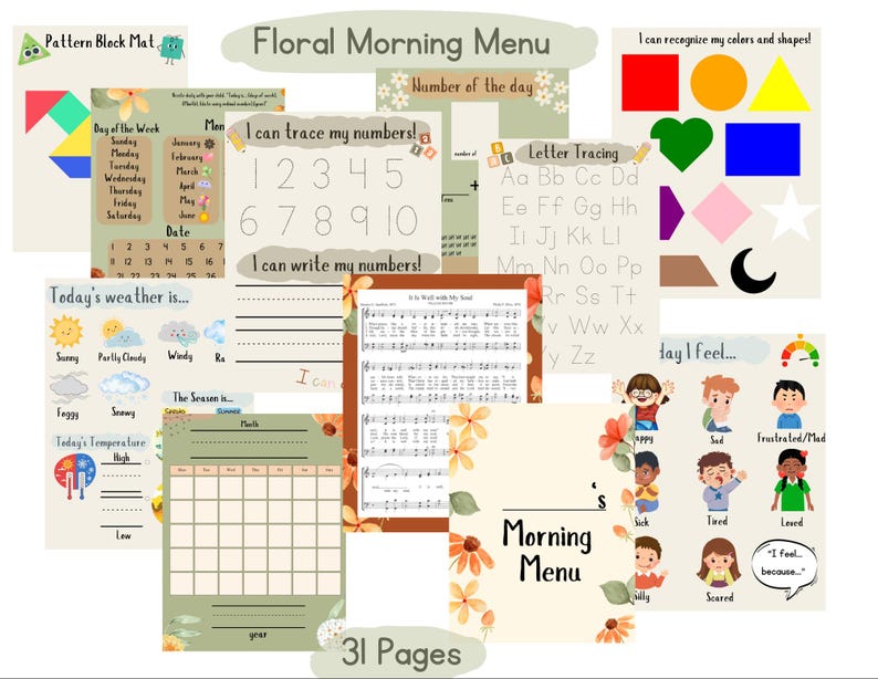 Morning Menu| Fall Morning Menu Preschool, Morning Menu Kindergarten ...