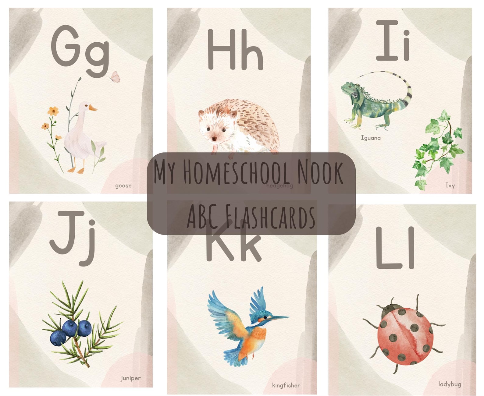 Nature Alphabet Flashcards | ABC Flashcards | Preschool and ...