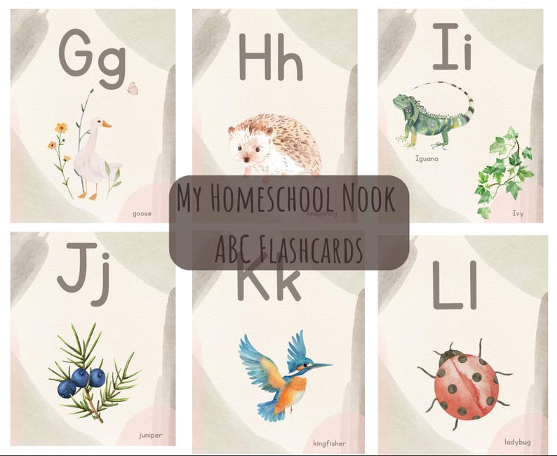 Nature Alphabet Flashcards | ABC Flashcards | Preschool and ...