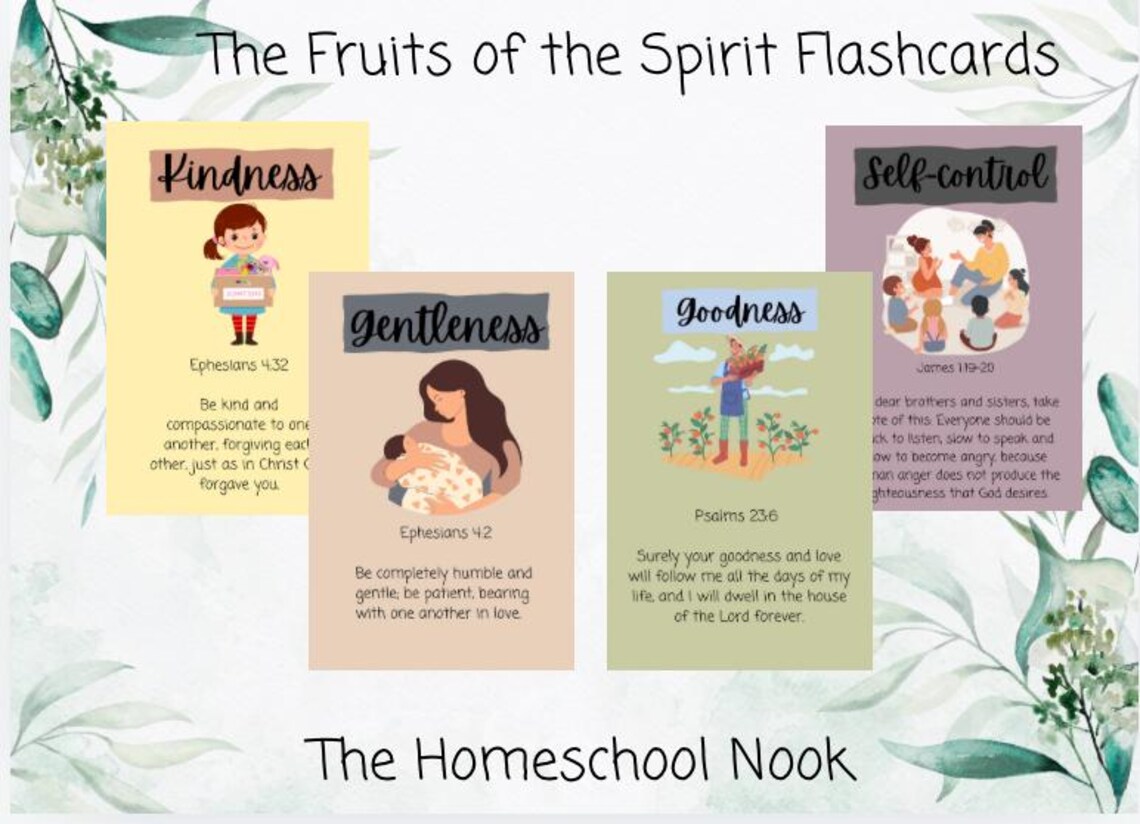 Fruit of the Spirit Flashcards | Biblical Flashcards | Homeschool ...