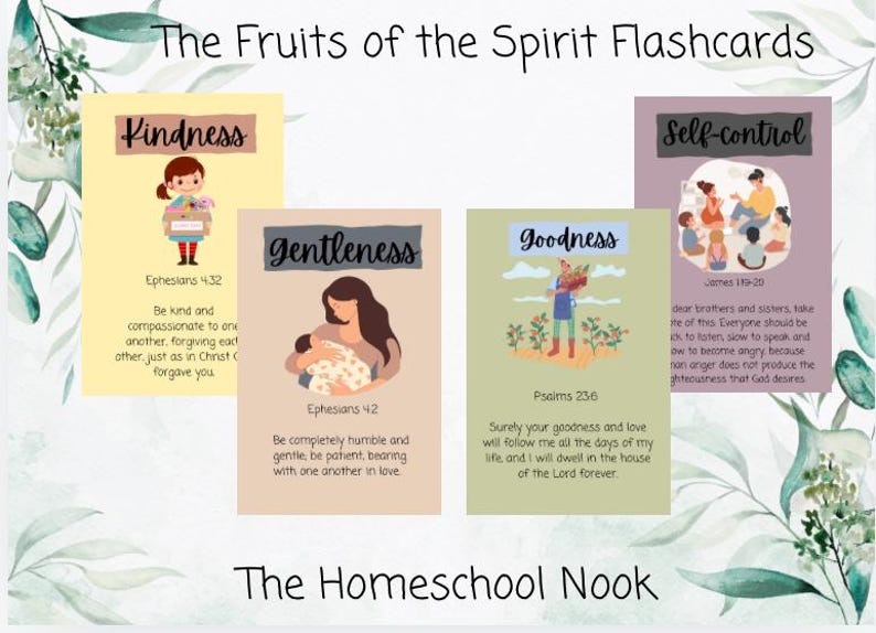 Fruit of the Spirit Flashcards | Biblical Flashcards | Homeschool ...