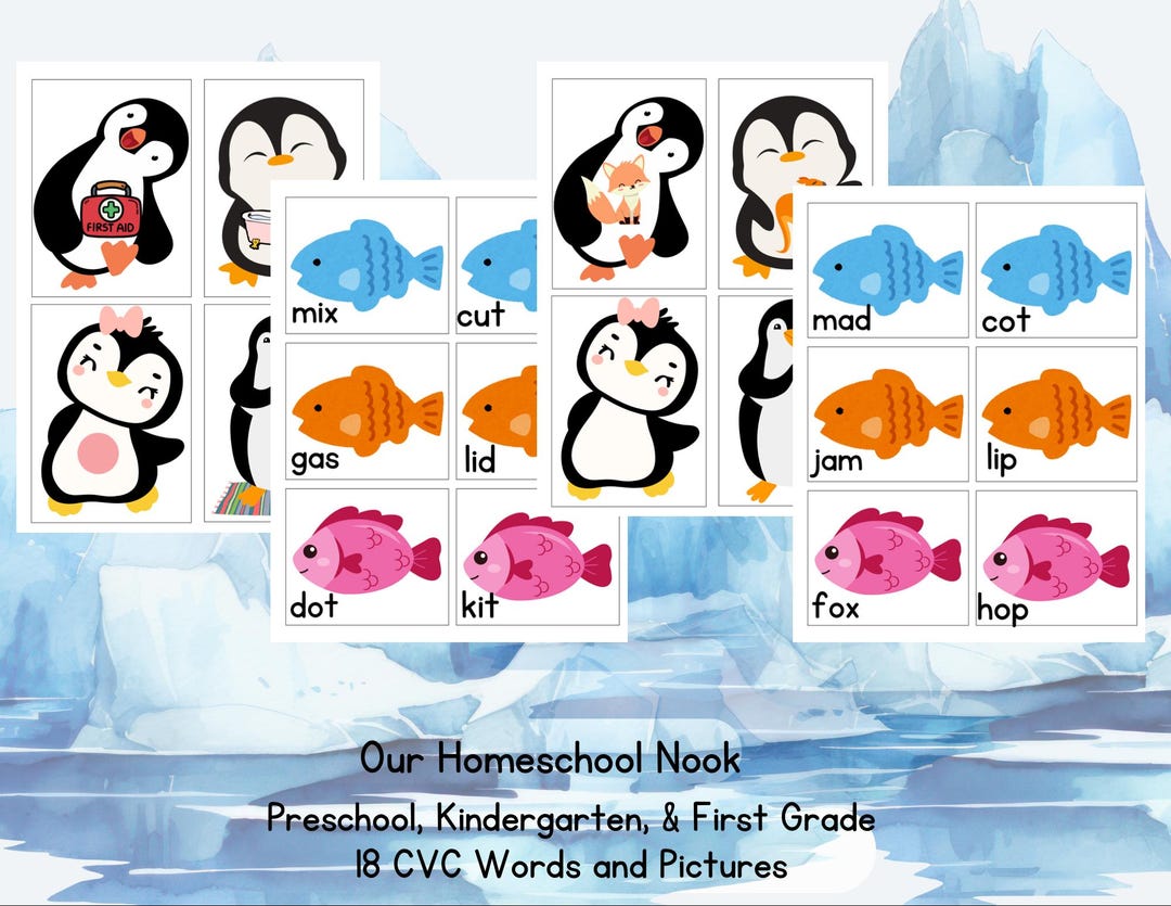 Polar Unit CVC Match | Decoding Words | Letter Sounds | Montessori ...