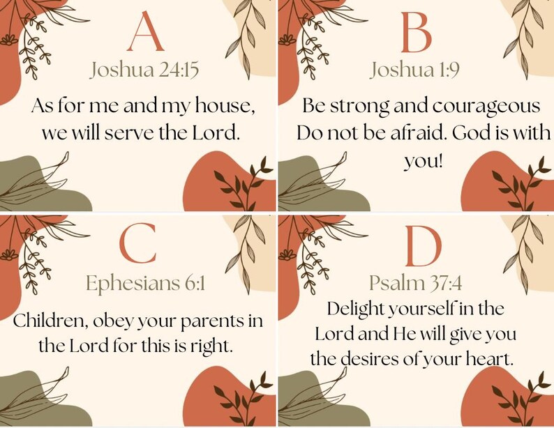 ABC Bible Flashcards | Printable Bible Activity | ABC Bible Verse Cards ...