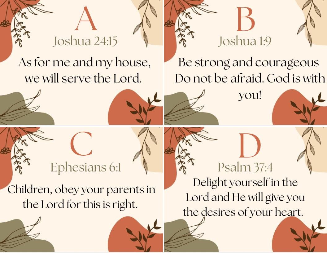 ABC Bible Flashcards | Printable Bible Activity | ABC Bible Verse Cards ...