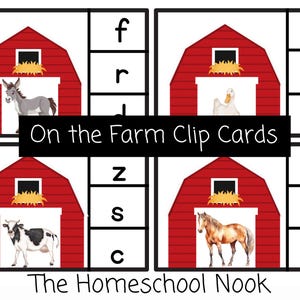On the Farm Beginning Sounds Clip Cards| Preschool Printable ...