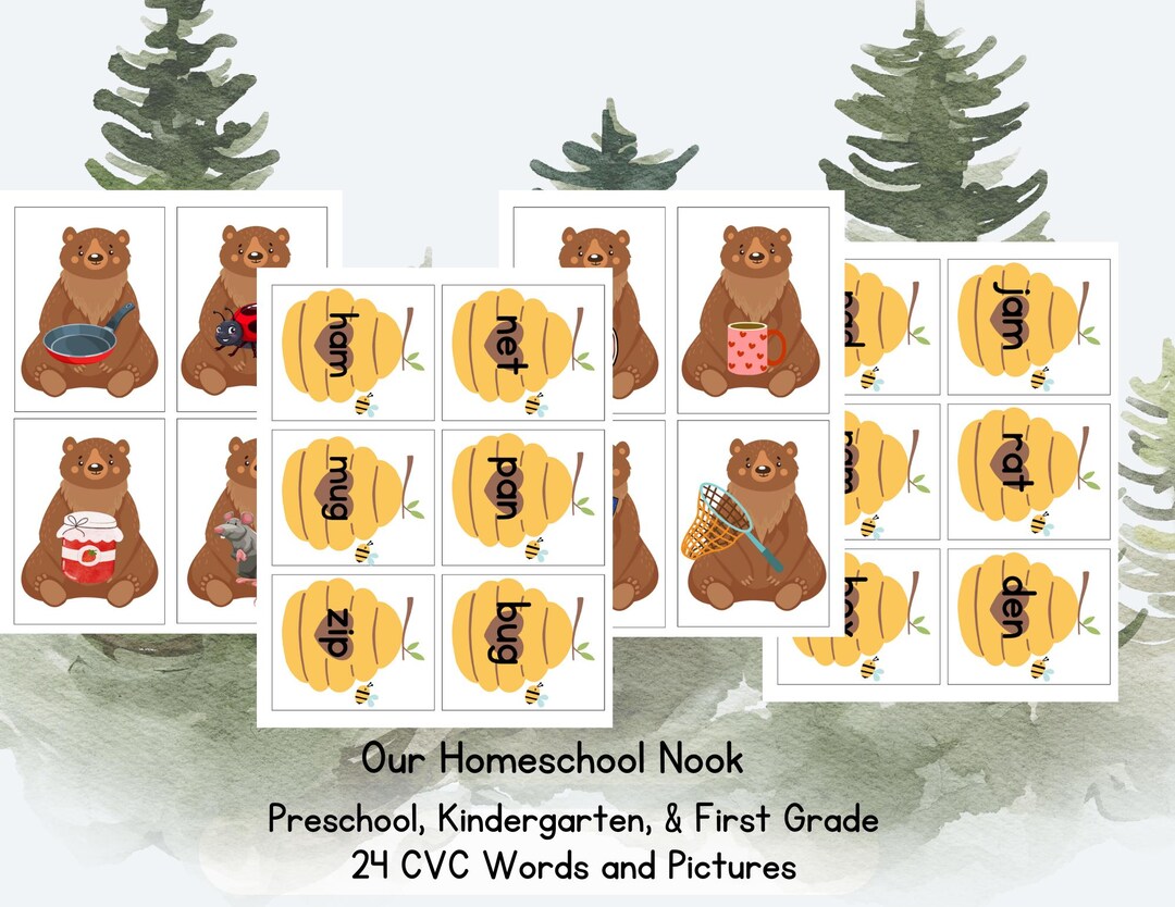 Bear CVC Match | Decoding Words | Letter Sounds | Montessori | Phonemic ...