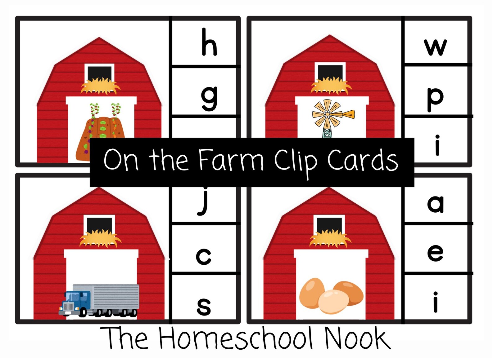 On the Farm Beginning Sounds Clip Cards| Preschool Printable ...