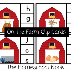 On the Farm Beginning Sounds Clip Cards| Preschool Printable ...