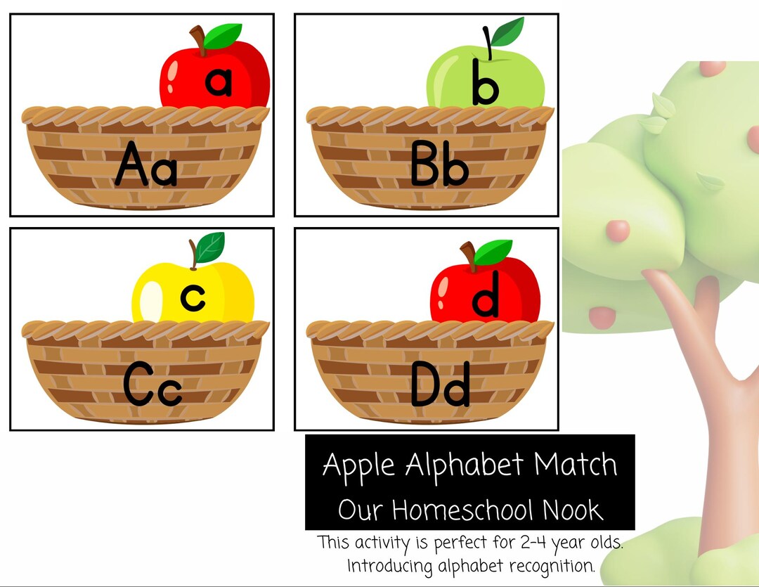 ABC Match | Alphabet Match | Apple Match | Uppercase and Lowercase ...