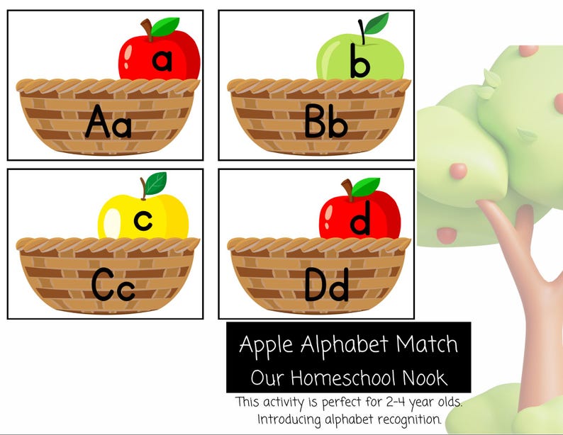 ABC Match | Alphabet Match | Apple Match | Uppercase and Lowercase ...