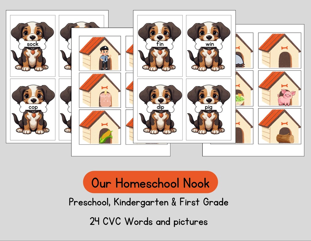 Puppy CVC Match | Decoding Words | Kindergarten| Letter Sounds ...