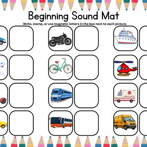 Preschool Phonics Beginning Sounds Mats | Kindergarten Beginning Sounds ...