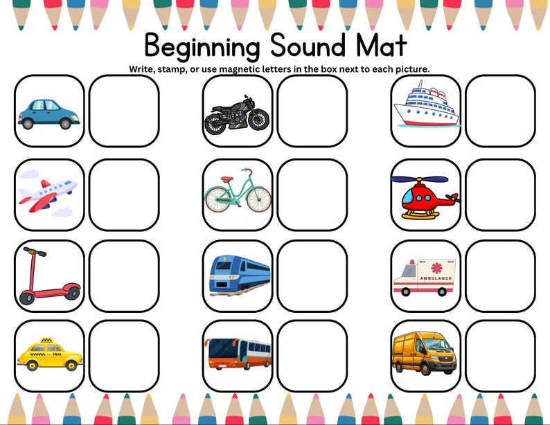 Preschool Phonics Beginning Sounds Mats | Kindergarten Beginning Sounds ...