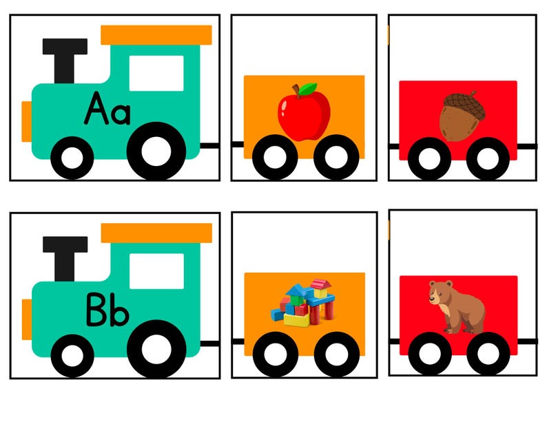 Train Beginning Sounds | Preschool Printable| Kindergarten| Letter ...