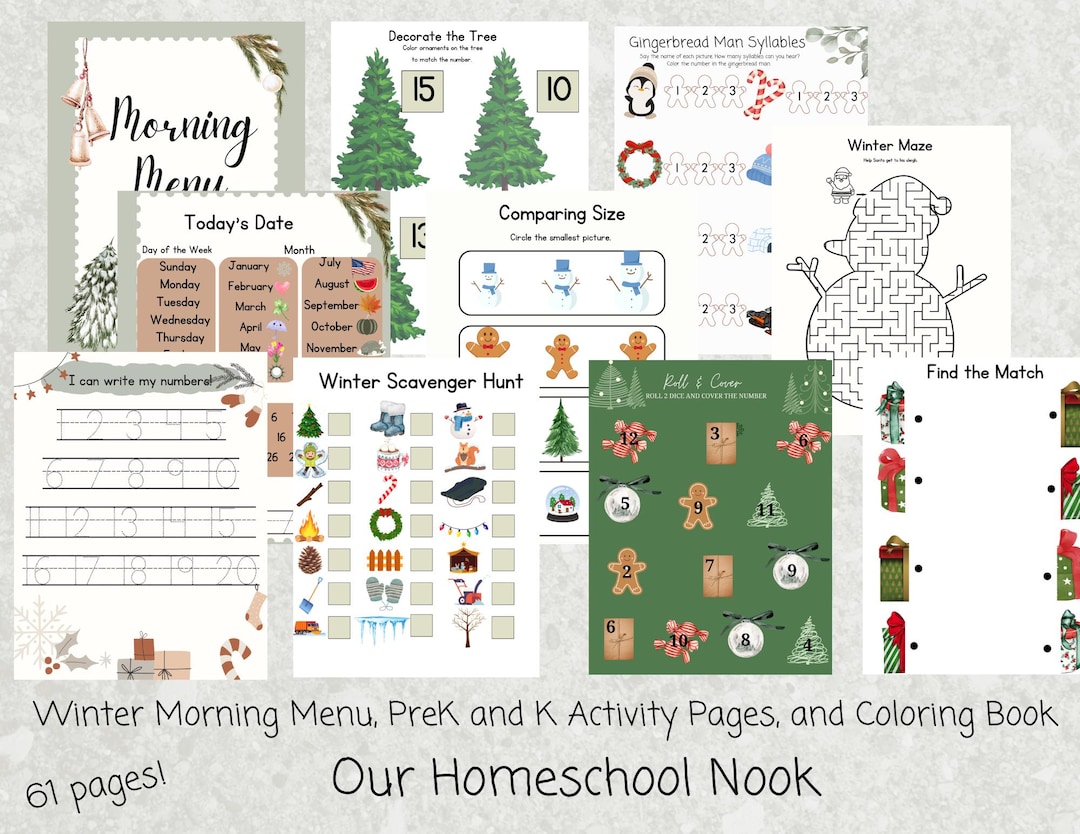 Winter Mini Unit Preschool, Winter Morning Menu Kindergarten, Winter ...