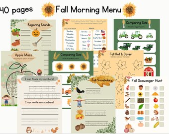 Morning Menu| Fall Morning Menu Preschool, Morning Menu Kindergarten ...