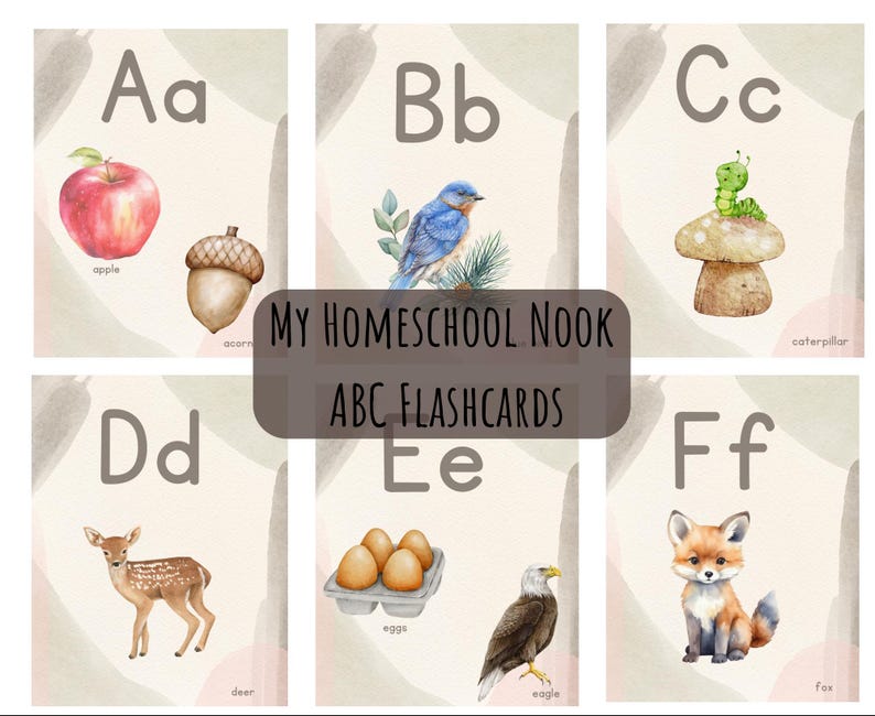 Nature Alphabet Flashcards | ABC Flashcards | Preschool and ...