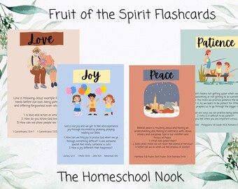 Fruit of the Spirit Flashcards | Biblical Flashcards | Homeschool ...