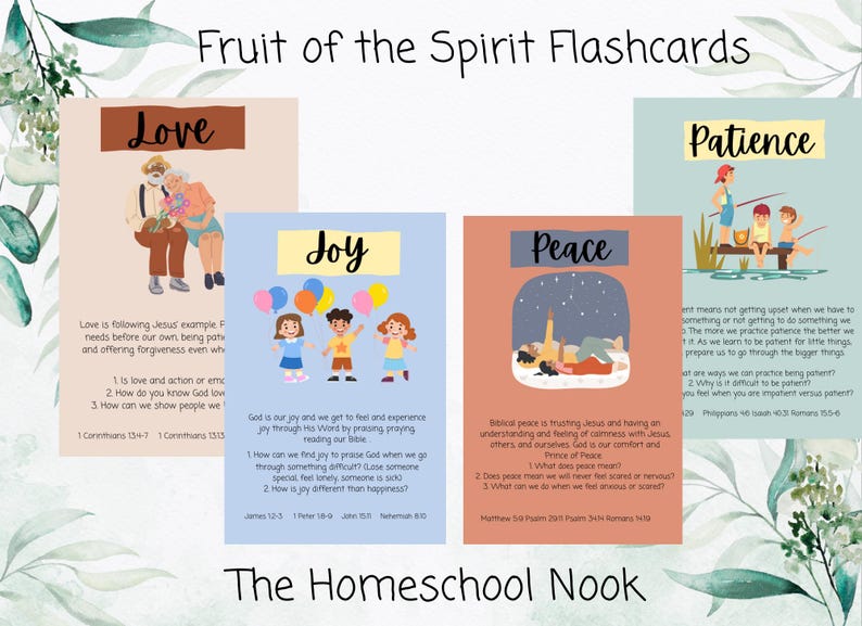 Fruit of the Spirit Flashcards | Biblical Flashcards | Homeschool ...