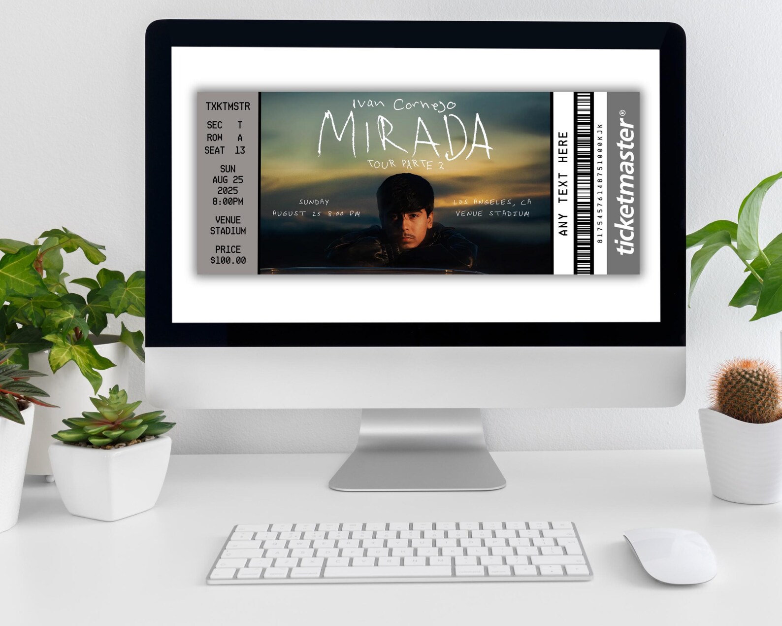 Editable Ivan Cornejo Mirada Tour Concert Ticket, Mirada Ticket, Ivan ...