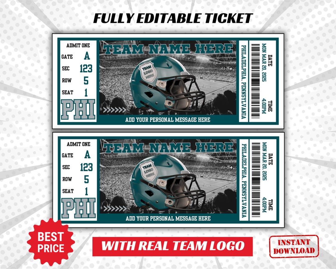 Editable PHILADELPHIA Colors Basketball Game Gift Reveal Ticket ...