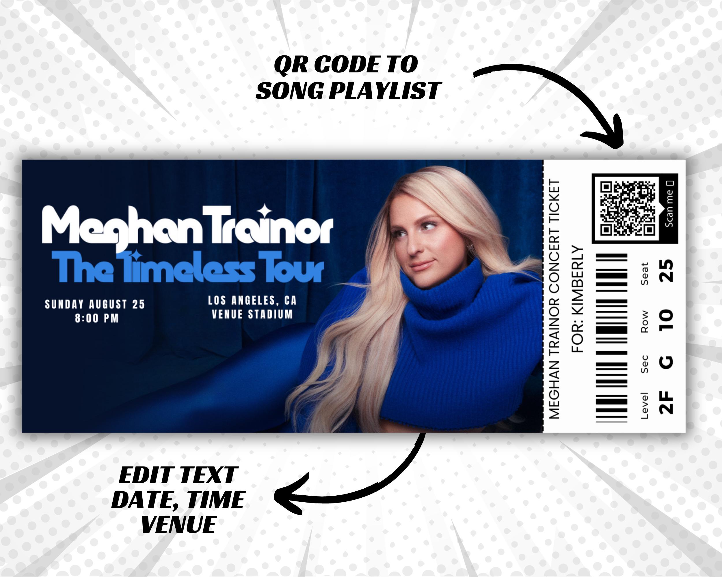 Meghan Trainor Editable Concert Ticket, Megan the Timeless 2024 ...