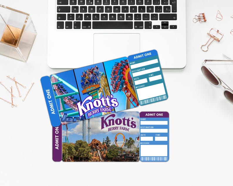 Printable Knotts Berry Farm Ticket, Surprise Trip Gift Ticket ...