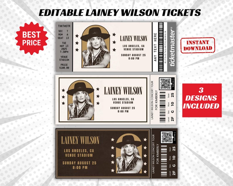 Editable Concert Ticket, Country's Cool Again Tour 2024, Memorabilia ...