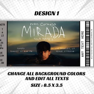 Editable Ivan Cornejo Mirada Tour Concert Ticket, Mirada Ticket, Ivan ...