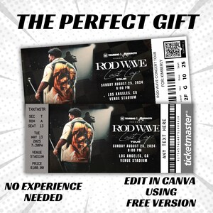 Personalized Rod Wave Last Lap Tour Concert Ticket, Concert Ticket ...