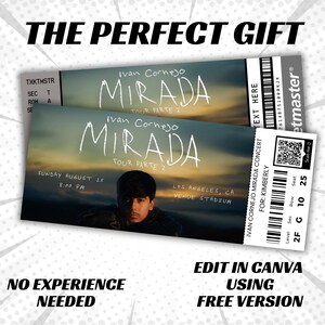 Editable Ivan Cornejo Mirada Tour Concert Ticket, Mirada Ticket, Ivan ...