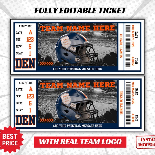 Bronco's Football - Etsy UK