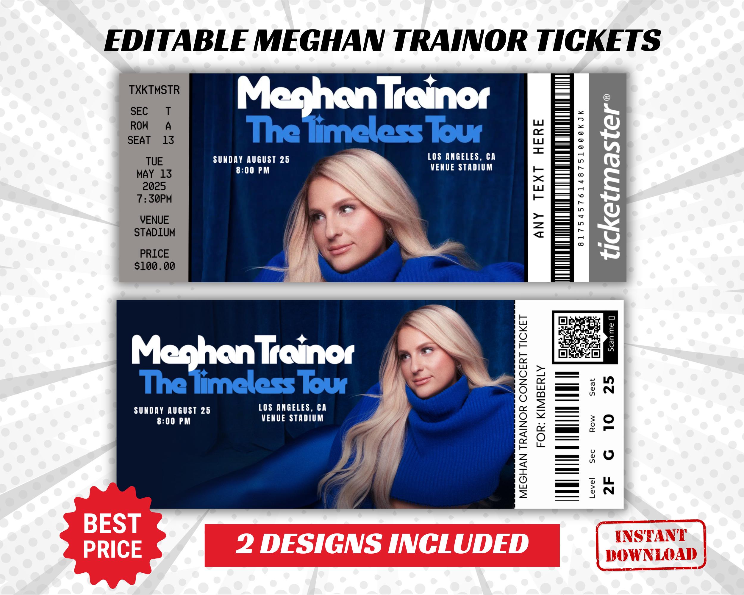 Meghan Trainor Editable Concert Ticket, Megan the Timeless 2024 ...