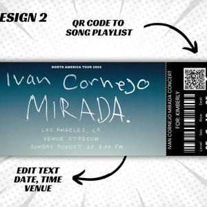 Editable Ivan Cornejo Mirada Tour Concert Ticket, Mirada Ticket, Ivan Cornejo Ticket, Concert ...