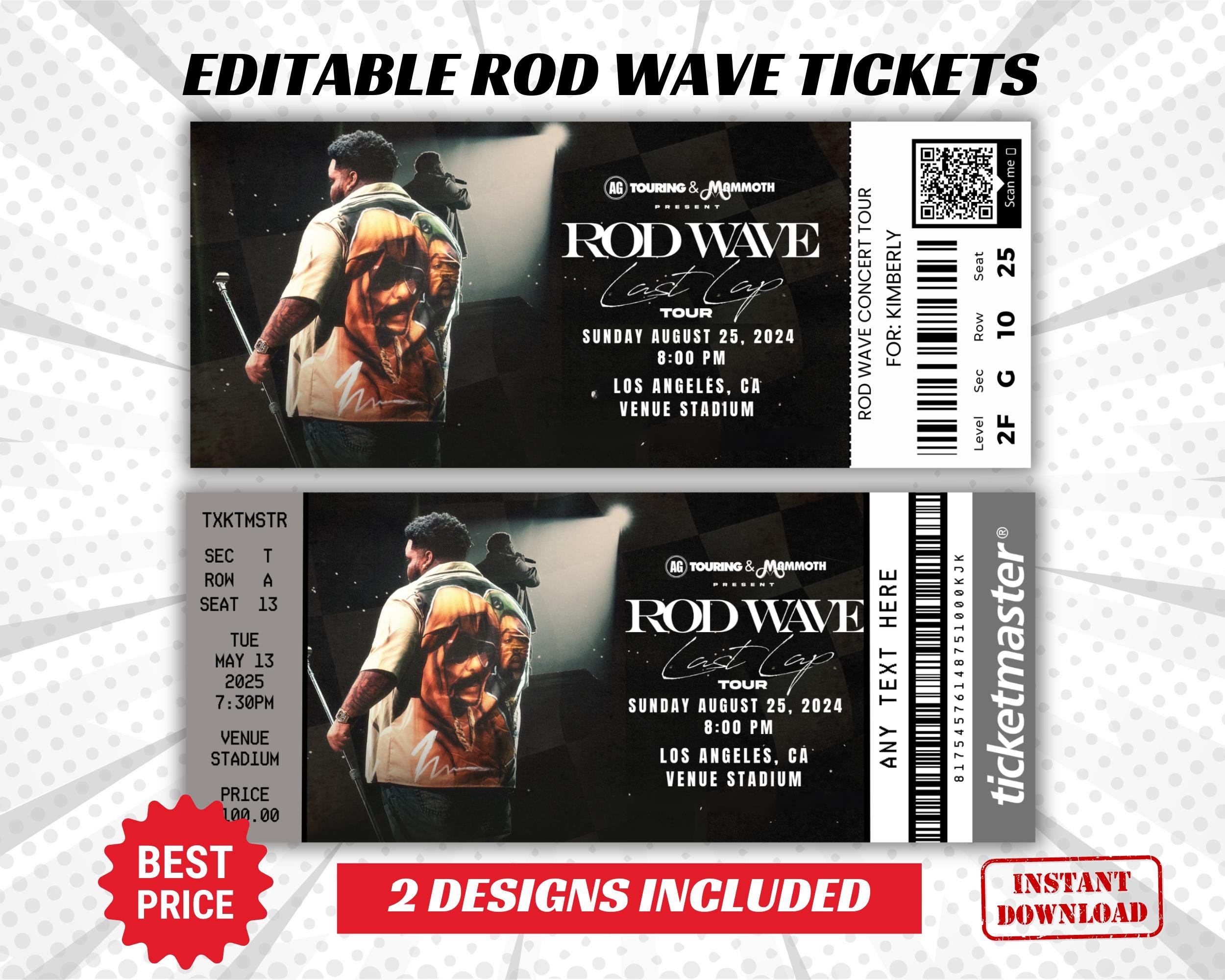 Personalized Rod Wave Last Lap Tour Concert Ticket, Concert Ticket ...