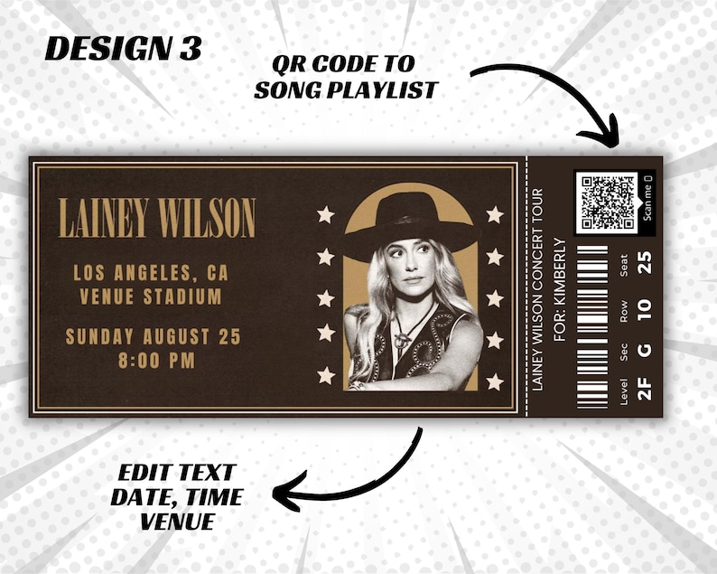 Editable Concert Ticket, Country's Cool Again Tour 2024, Memorabilia ...