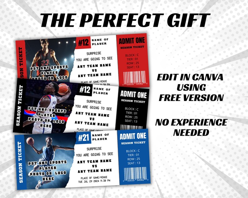 Editable Surprise Basketball Game Ticket, Printable Sport Surprise ...