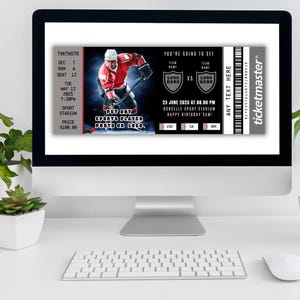 Editable Surprise Hockey Game Ticket, Printable Sport Surprise Ticket ...