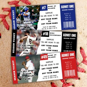 Editable Surprise Baseball Game Ticket, Printable Sport Surprise Ticket ...