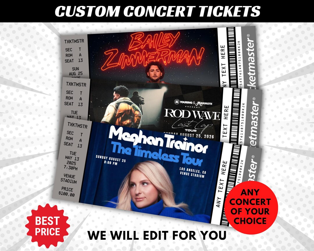 Custom Concert Ticket, Personalized Event Ticket, Concert Ticket ...