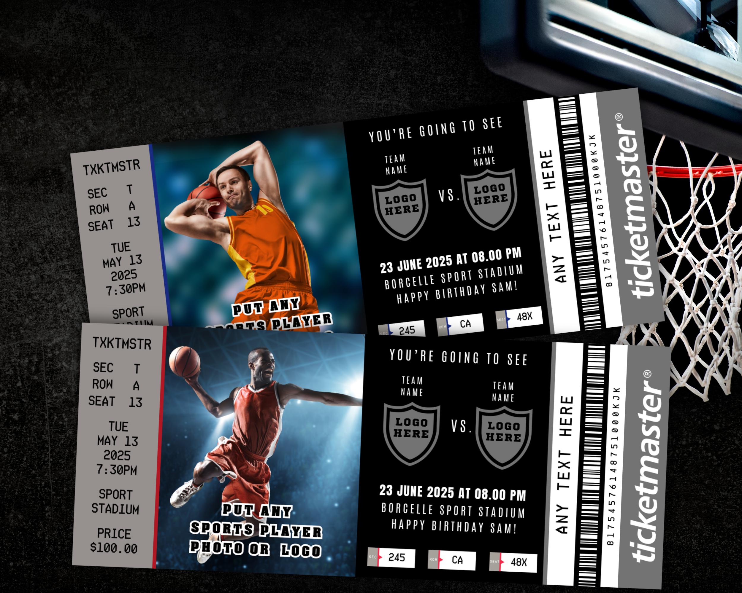 Editable Surprise Basketball Game Ticket, Printable Sport Surprise ...