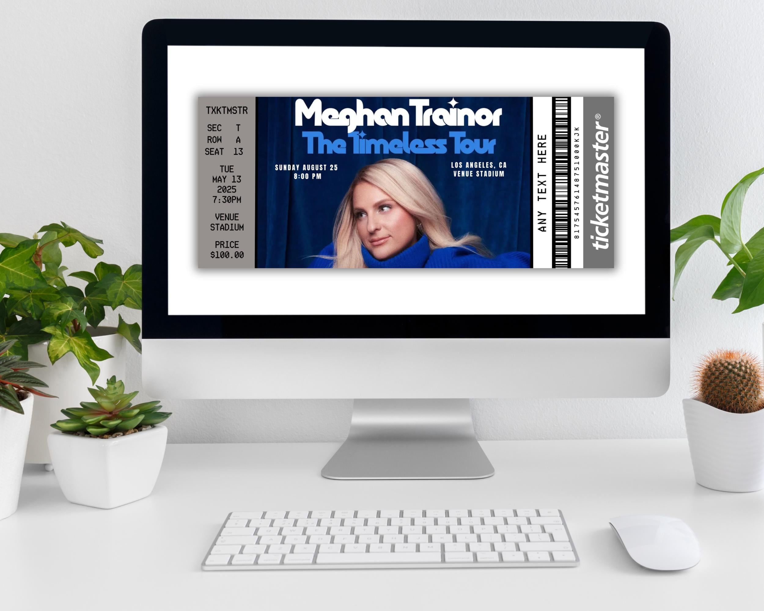 Meghan Trainor Editable Concert Ticket, Megan the Timeless 2024 ...