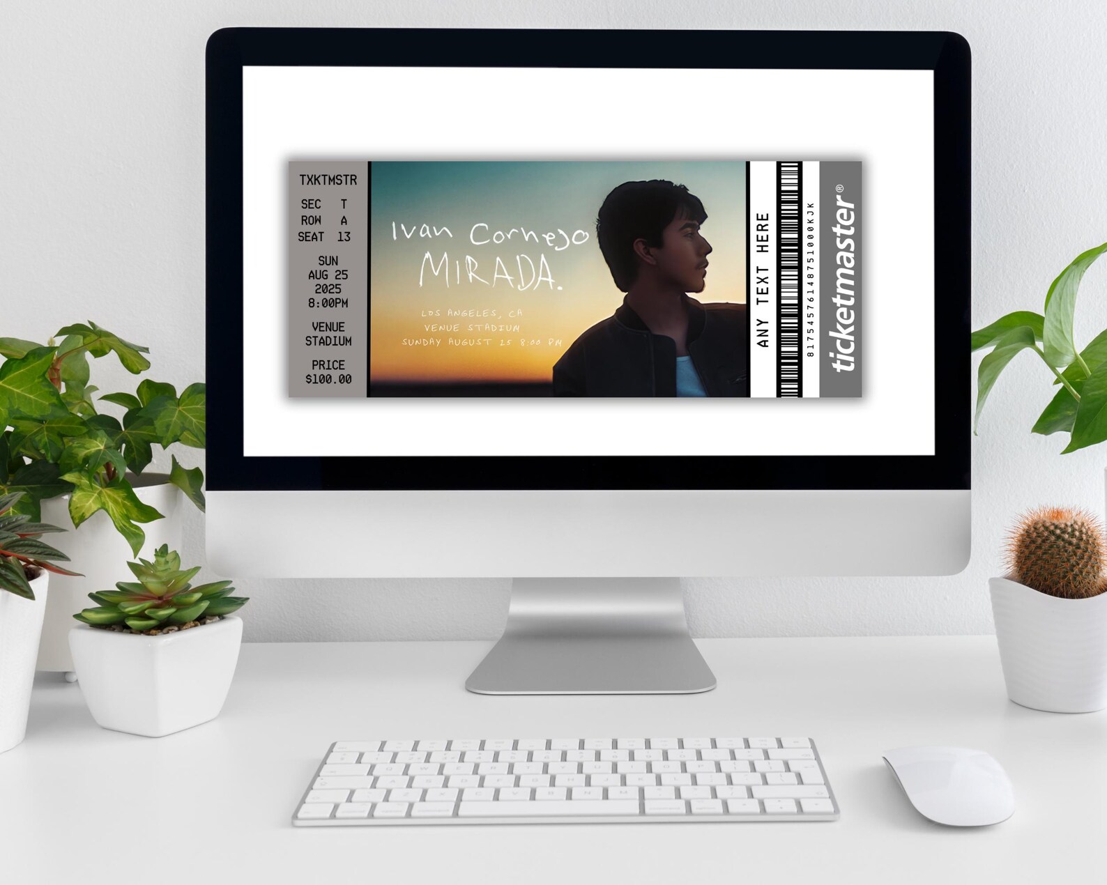 Editable Ivan Cornejo Mirada Tour Concert Ticket, Mirada Ticket, Ivan ...