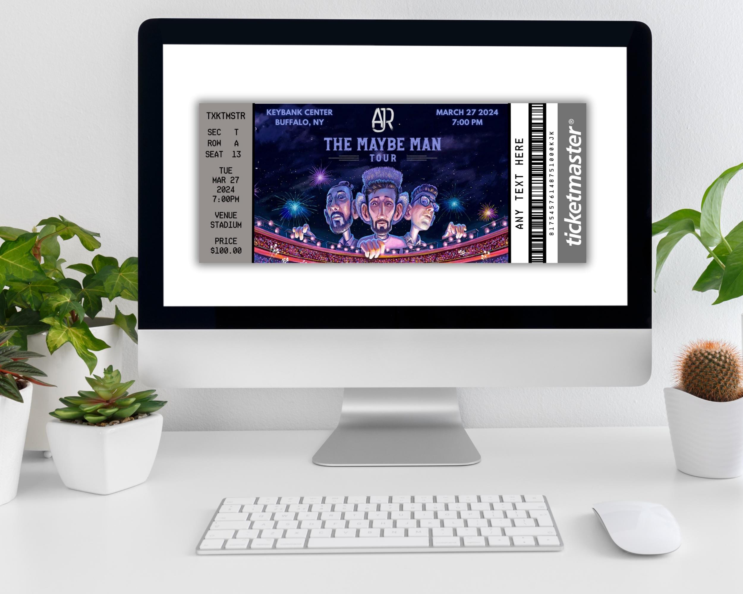Editable AJR Concert Ticket, AJR Maybe the Man Ticket, Memorabilia ...