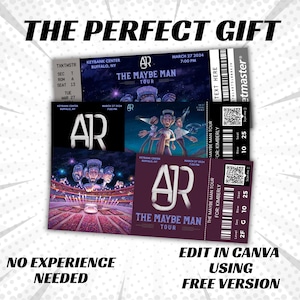 Editable AJR Concert Ticket, AJR Maybe the Man Ticket, Memorabilia ...