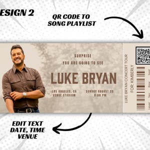 Editable Luke Bryan Concert Ticket, Mind of a Country Boy Tour Ticket ...